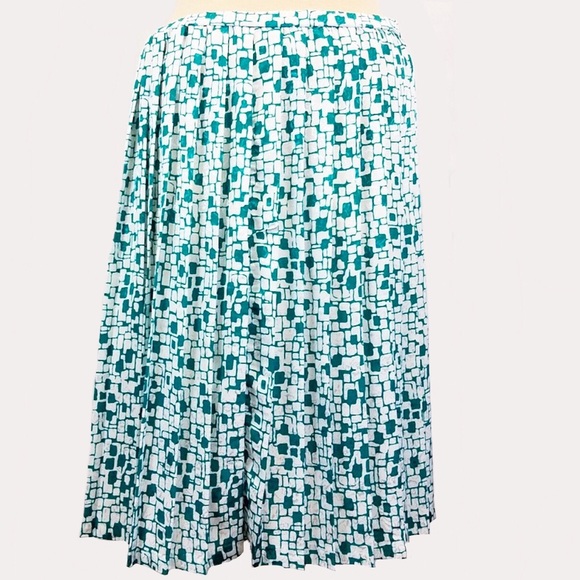 Skirts | Vintage Geometric Squares Pleated Mcm Skirt | Poshmark